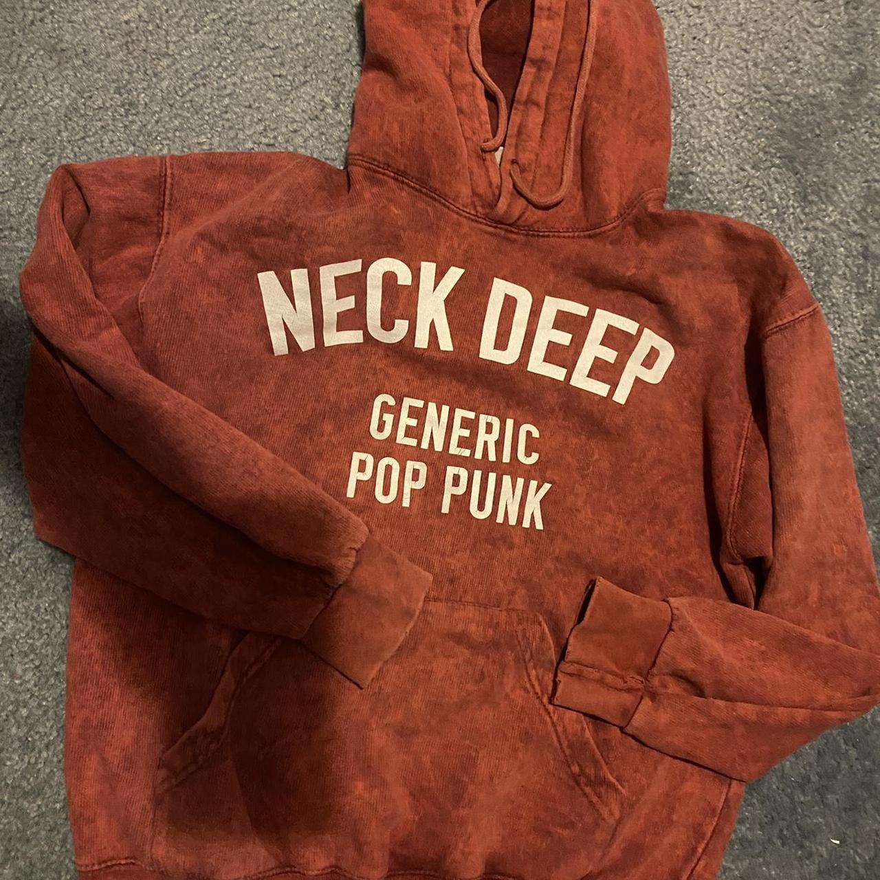 neck deep small red hoodie - Depop