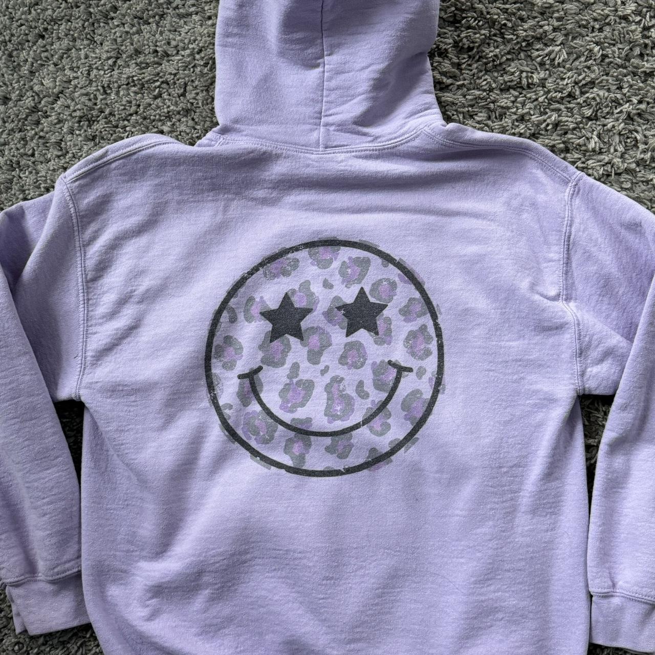 smiley face hoodie size m - Depop
