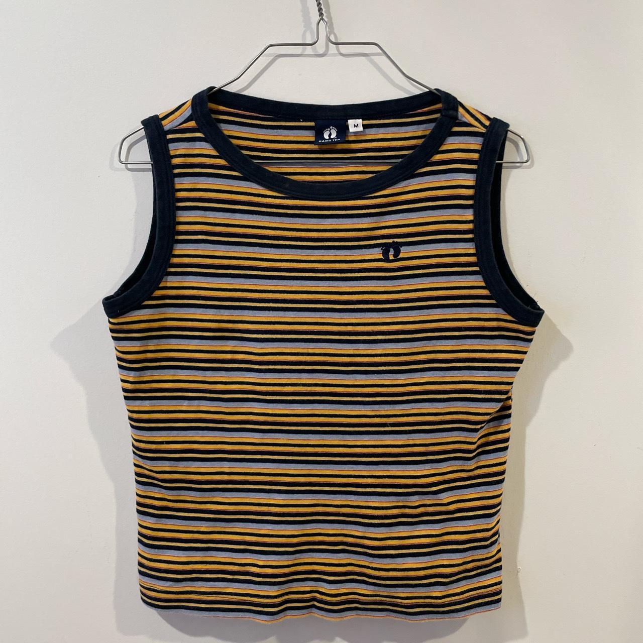 Vintage Hang ten striped Tank Top Size: Medium (Fits... - Depop
