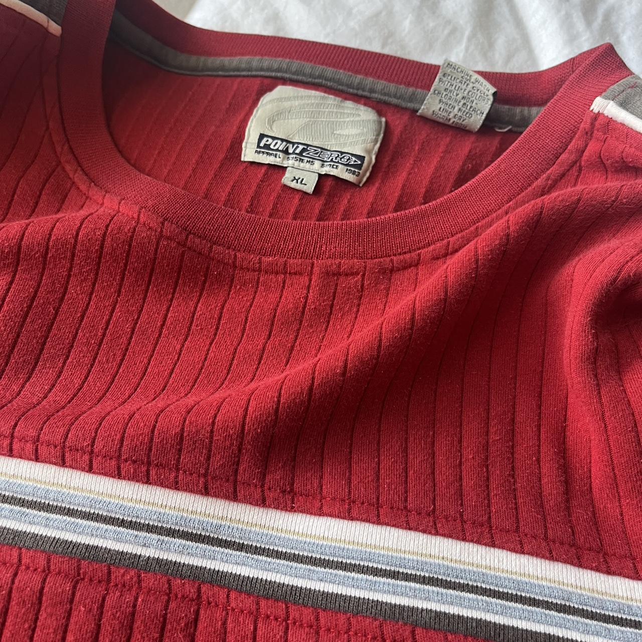 Y2k Red Oversized Top Red Stripe Skater Oversized... - Depop