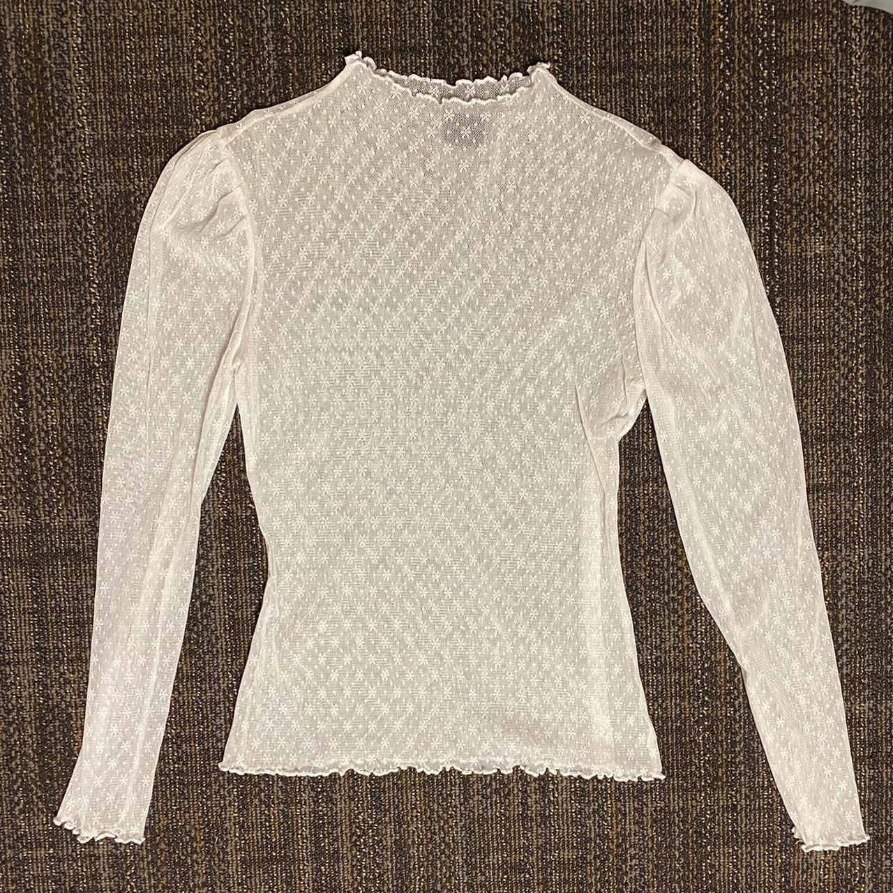 sheer mesh lace layering long sleeve *free... - Depop