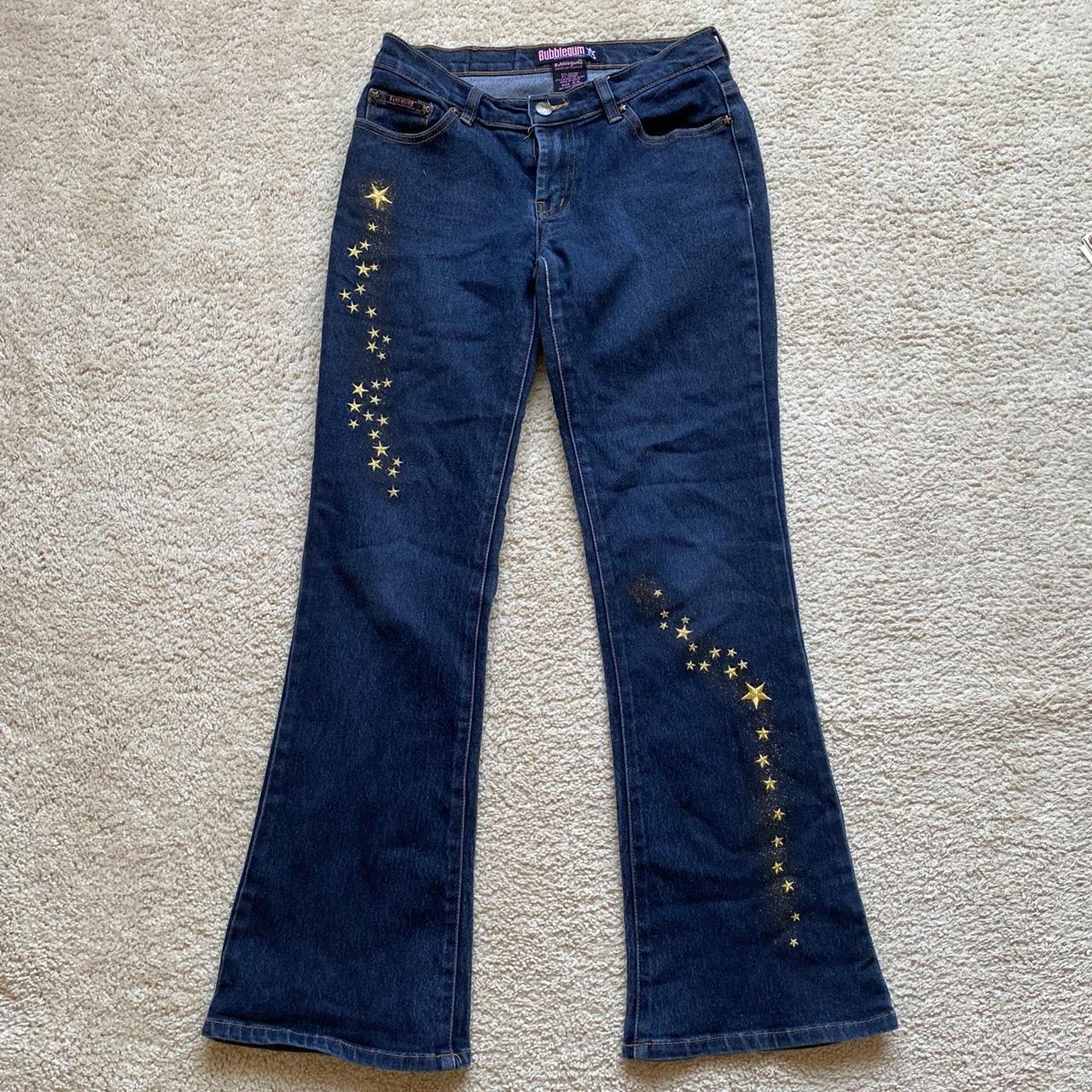 Y2k Flare Jeans With Stars On Them Womens Star Jeans Y2K Pants Baggy ...