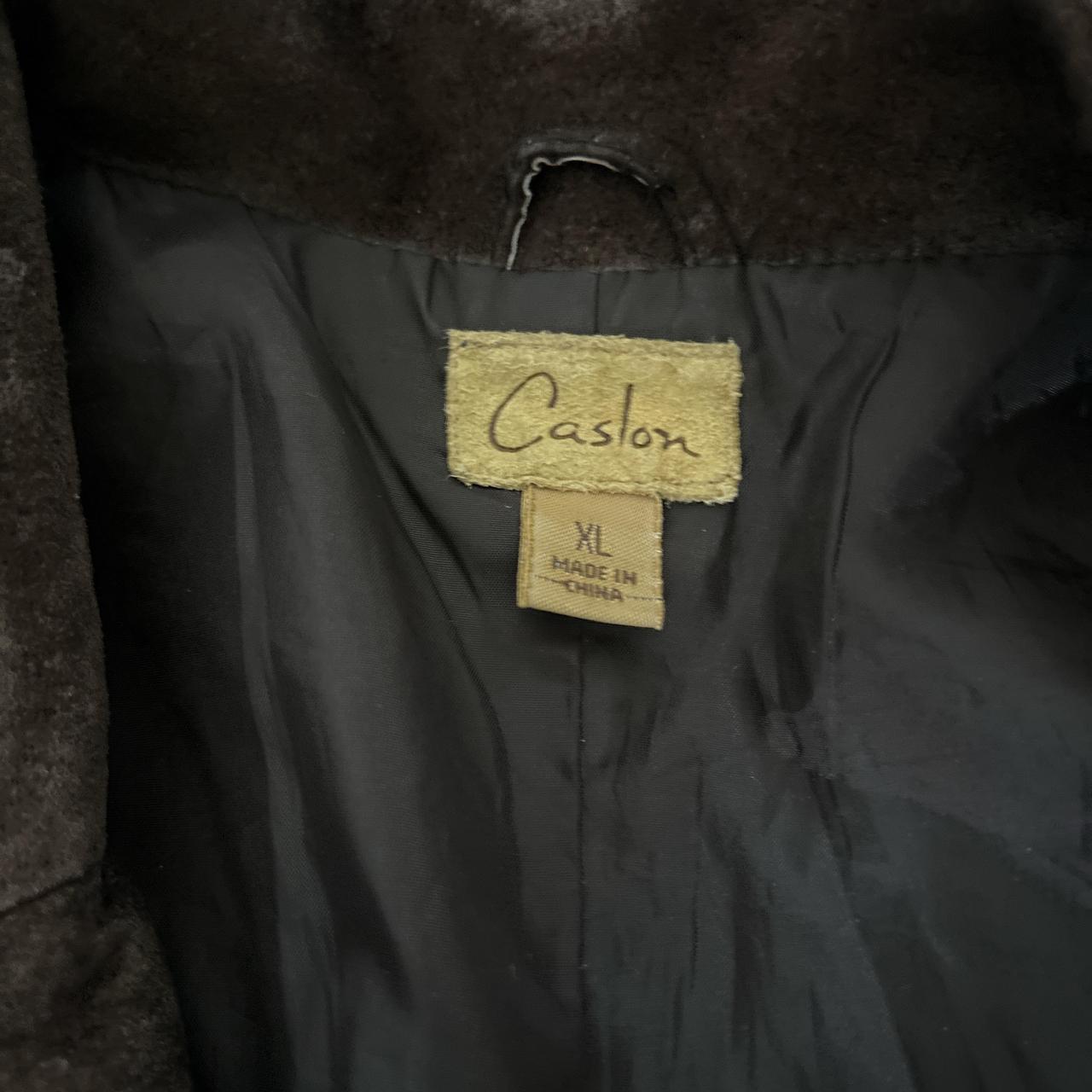 Brown suede leather jacket Brand: Calson Size: XL... - Depop