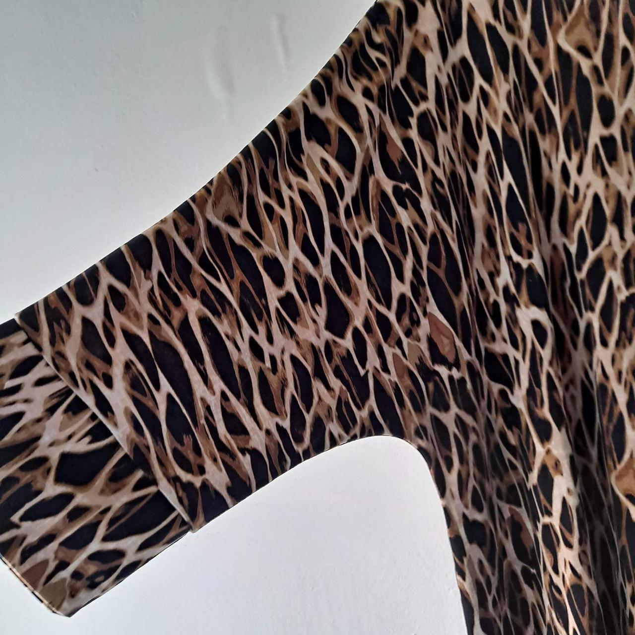 Catherines Brown & Black Round Neck Animal Print... - Depop