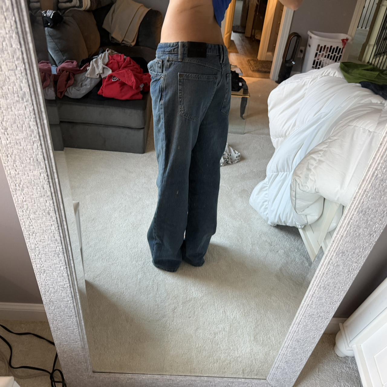 Dark wash navy jeans from free people never worn... | Depop