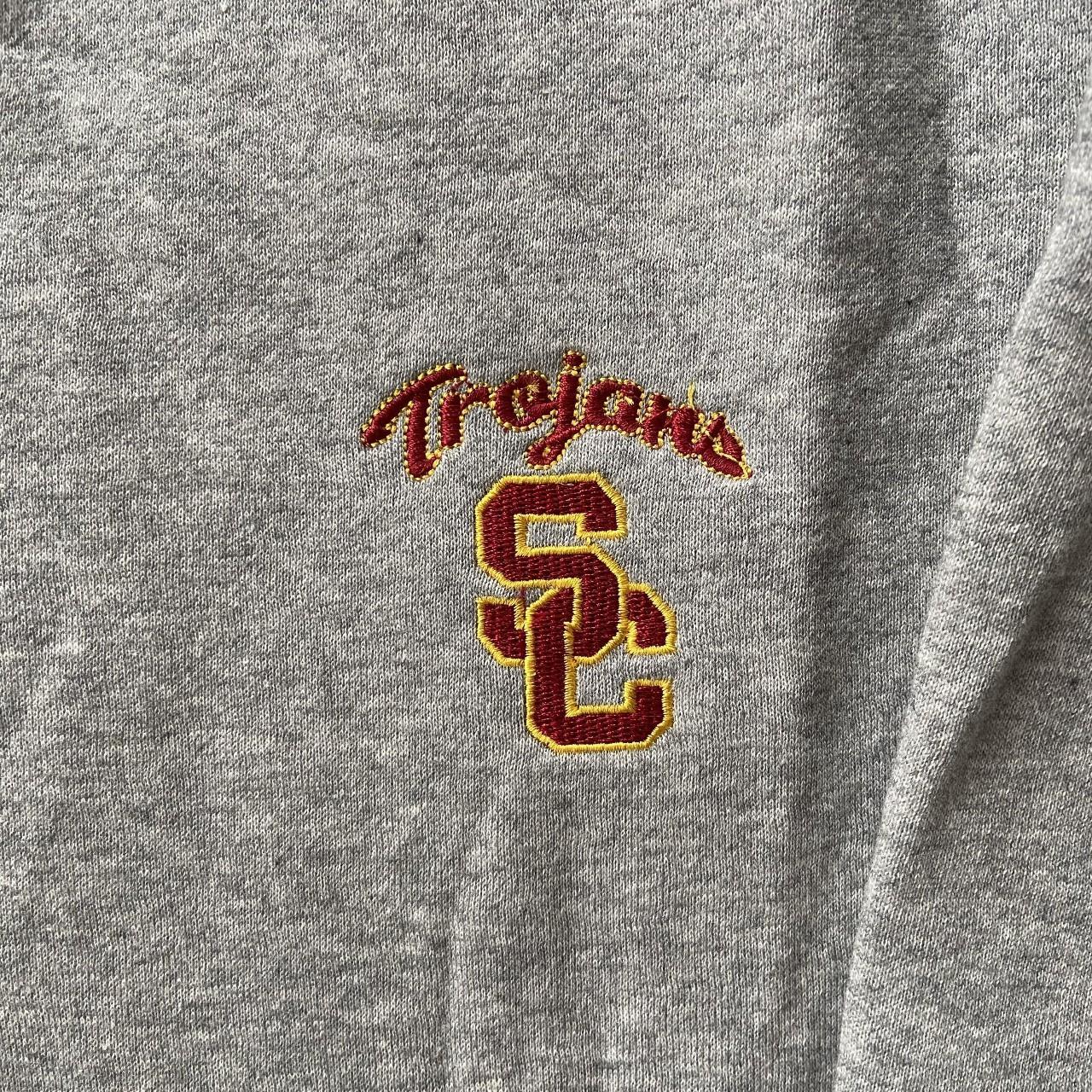 USC TROJANS 1/4 ZIP SWEATER BY TEAM TROJAN Size:... - Depop