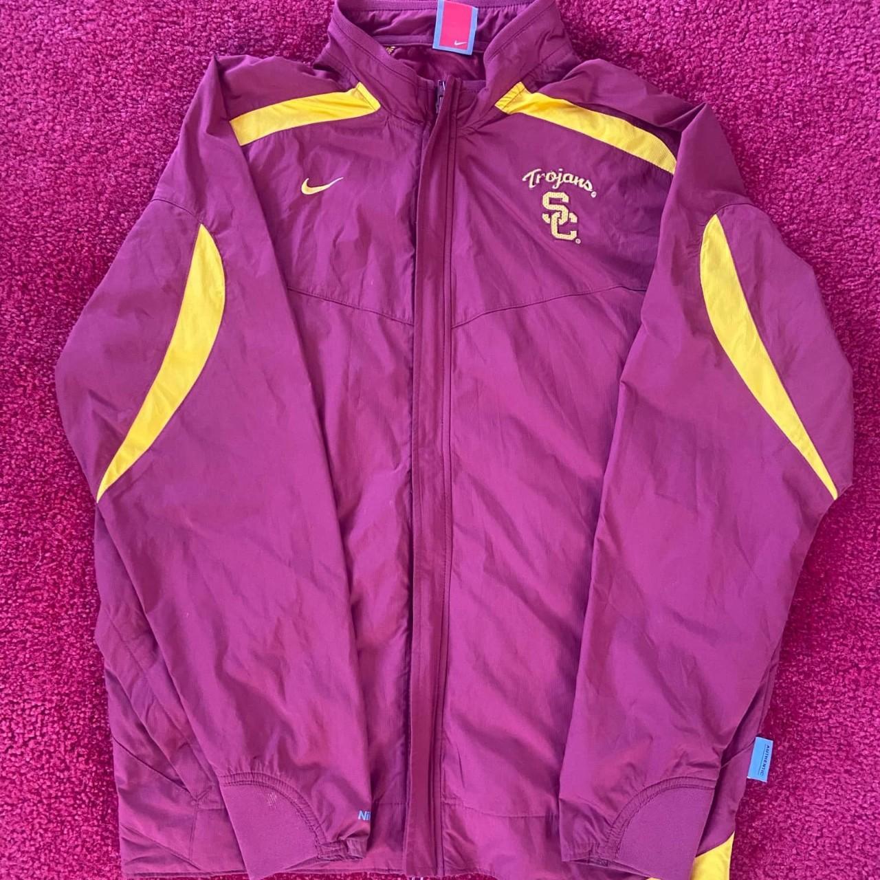USC TROJANS ZIP-UP WINDBREAKER JACKET BY NIKE Size:... - Depop