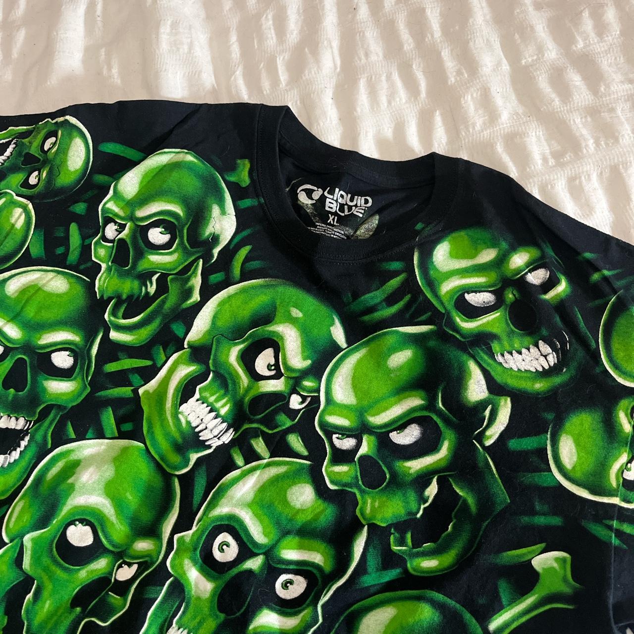 Liquid Blue Skull Pile shirt, size XL. Classic... - Depop