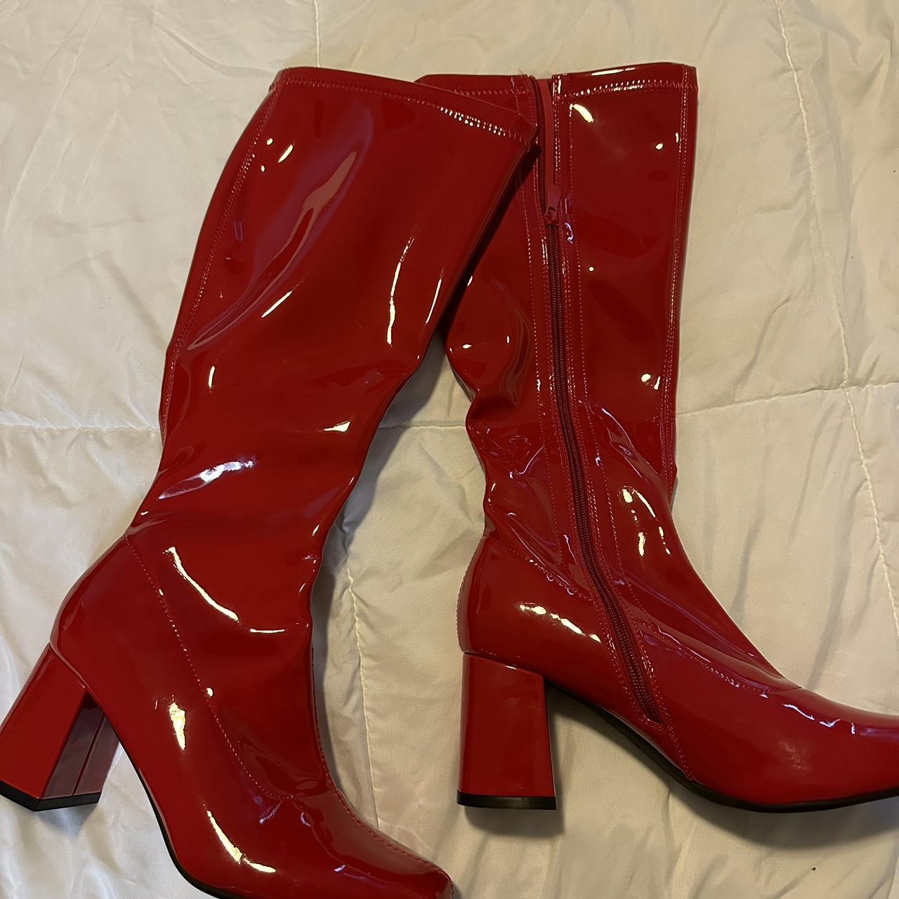 Red Boots Shein Never Worn Size 10 - Depop