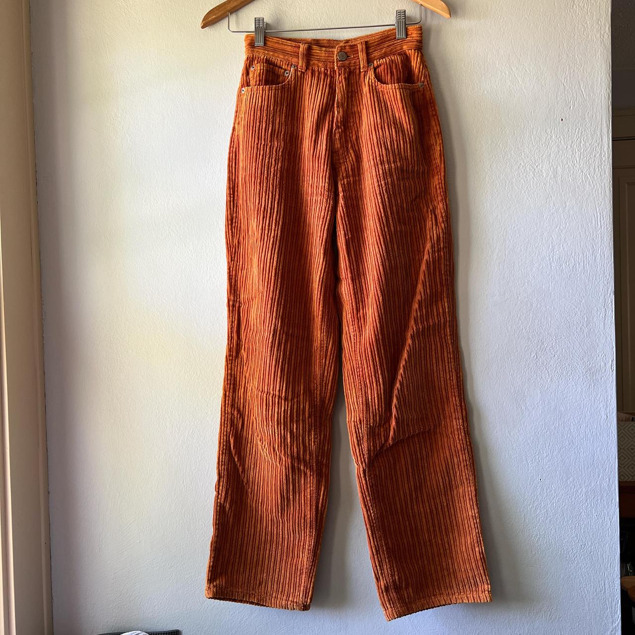 Urban outfitters orange high rise baggy corduroy pants - Depop