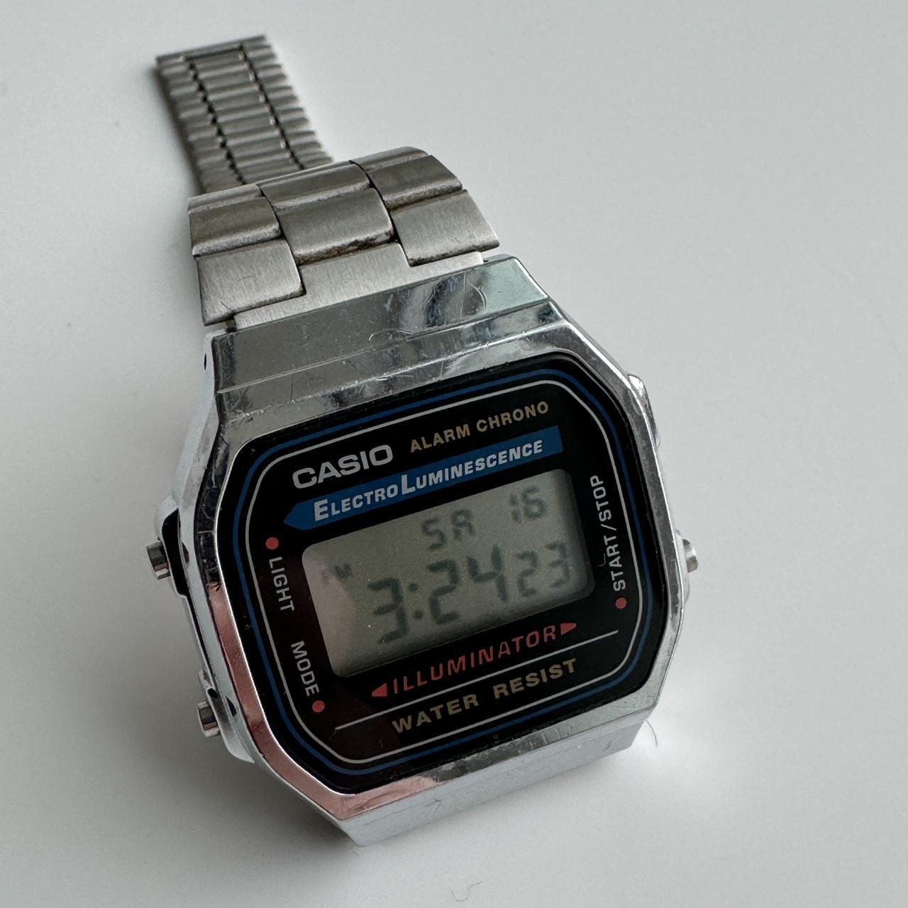 Vintage Casio A168 stainless steel digital watch.... - Depop