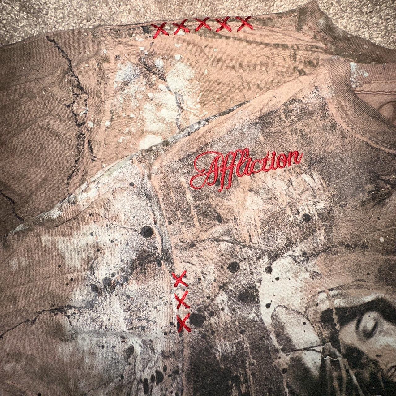 Affliction Bamboo tee with front and back designs.... - Depop