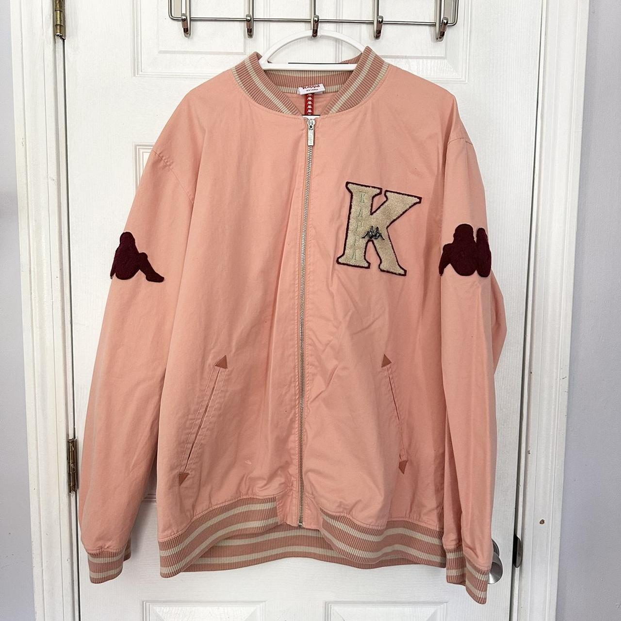 Kappa Men's Pink and Burgundy Jacket | Depop