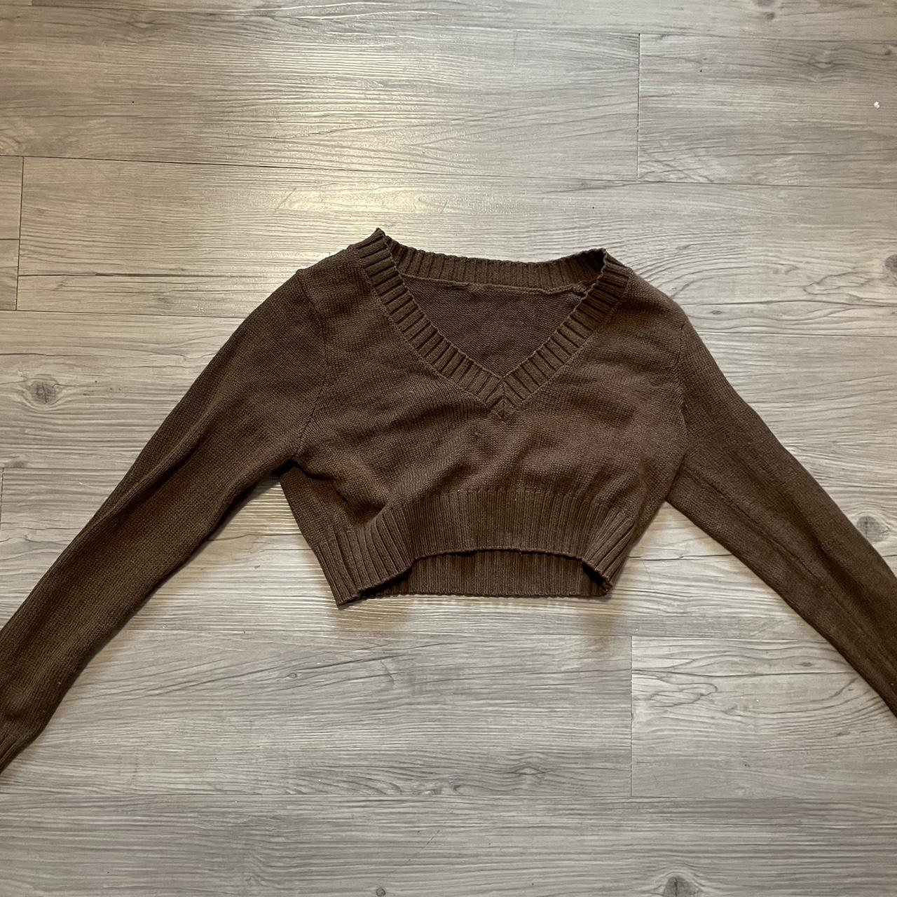 cute brown cropped sweater🤎 perfect for... - Depop