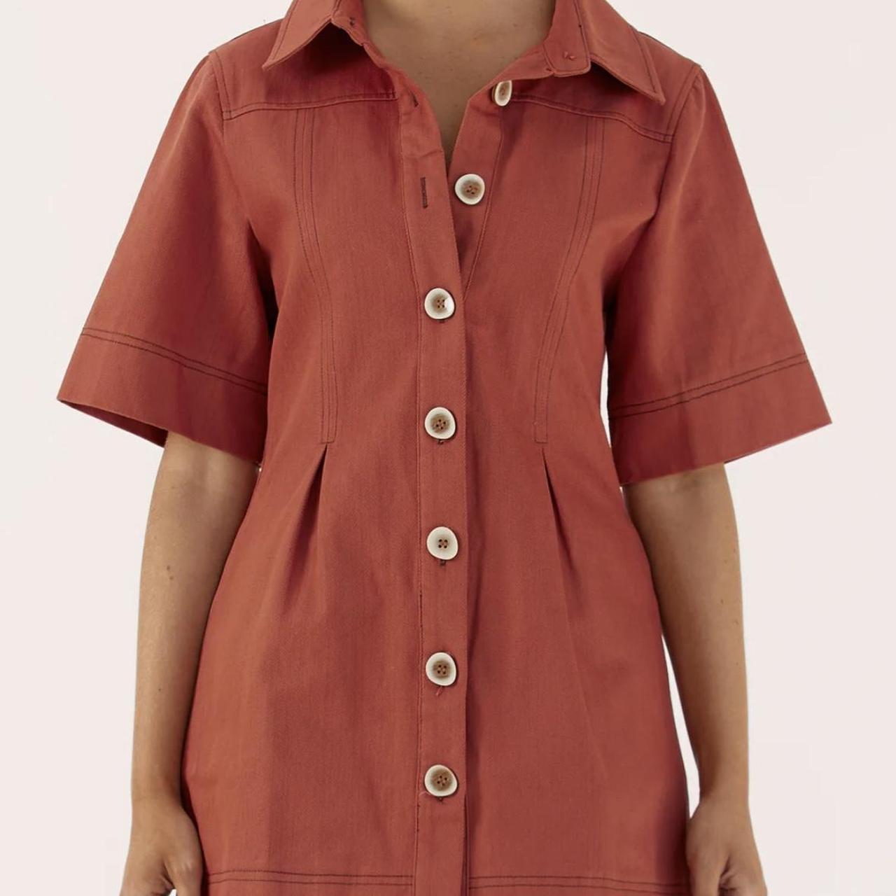 Runway scout red denim dress Size XL, is a smaller... - Depop