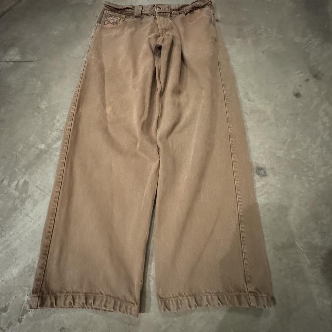 **Scatter Brain Baggy Brown Jeans** Size:... - Depop