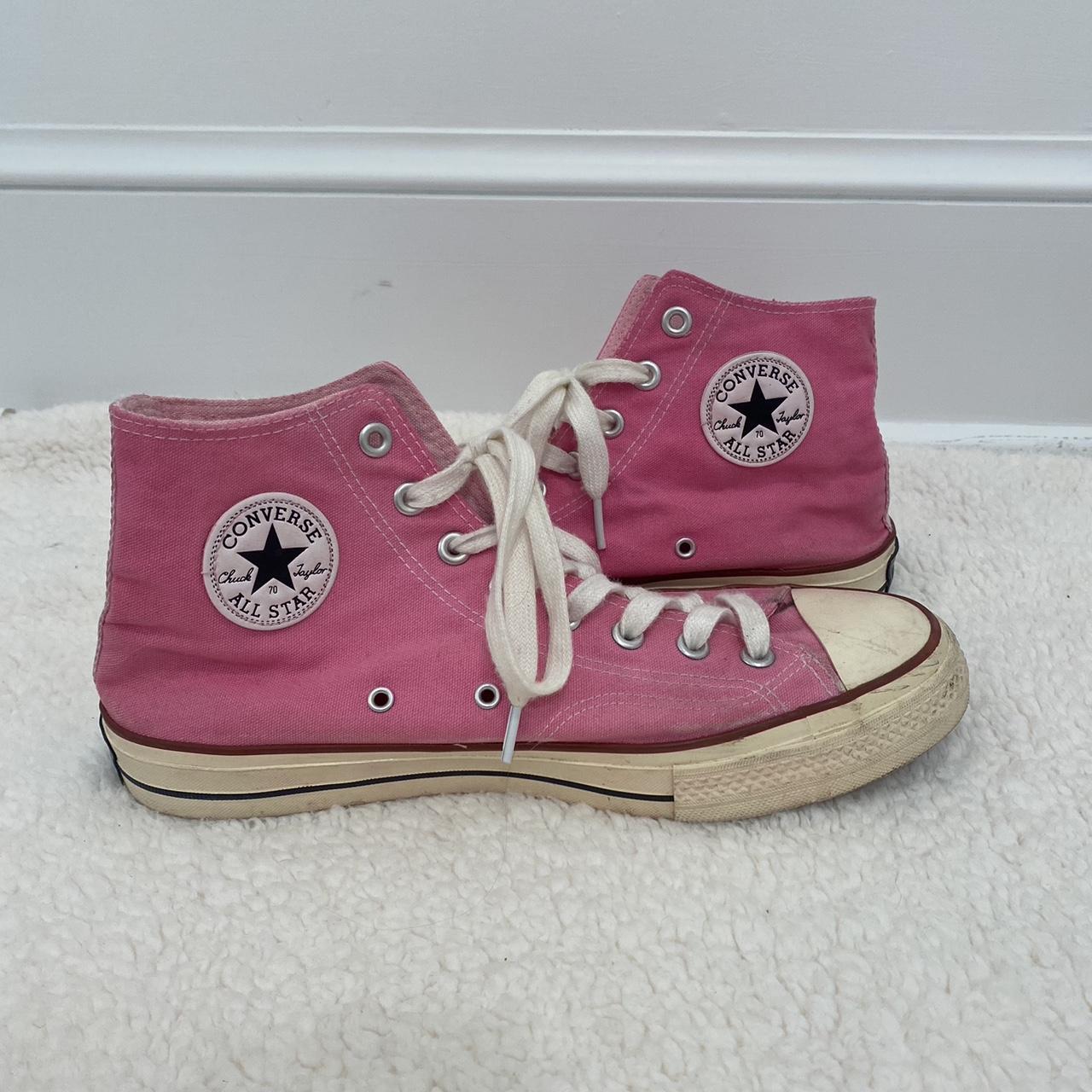PINK converse all star high top super cute hot pink... - Depop