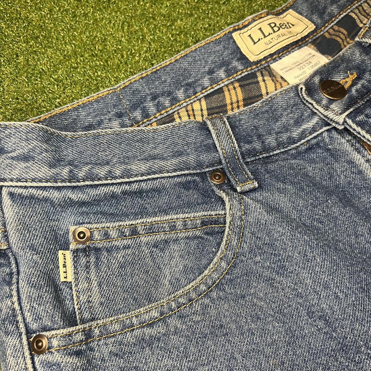 LL Bean Double L Classic Fit Fleece Lined Jeans Mens... - Depop