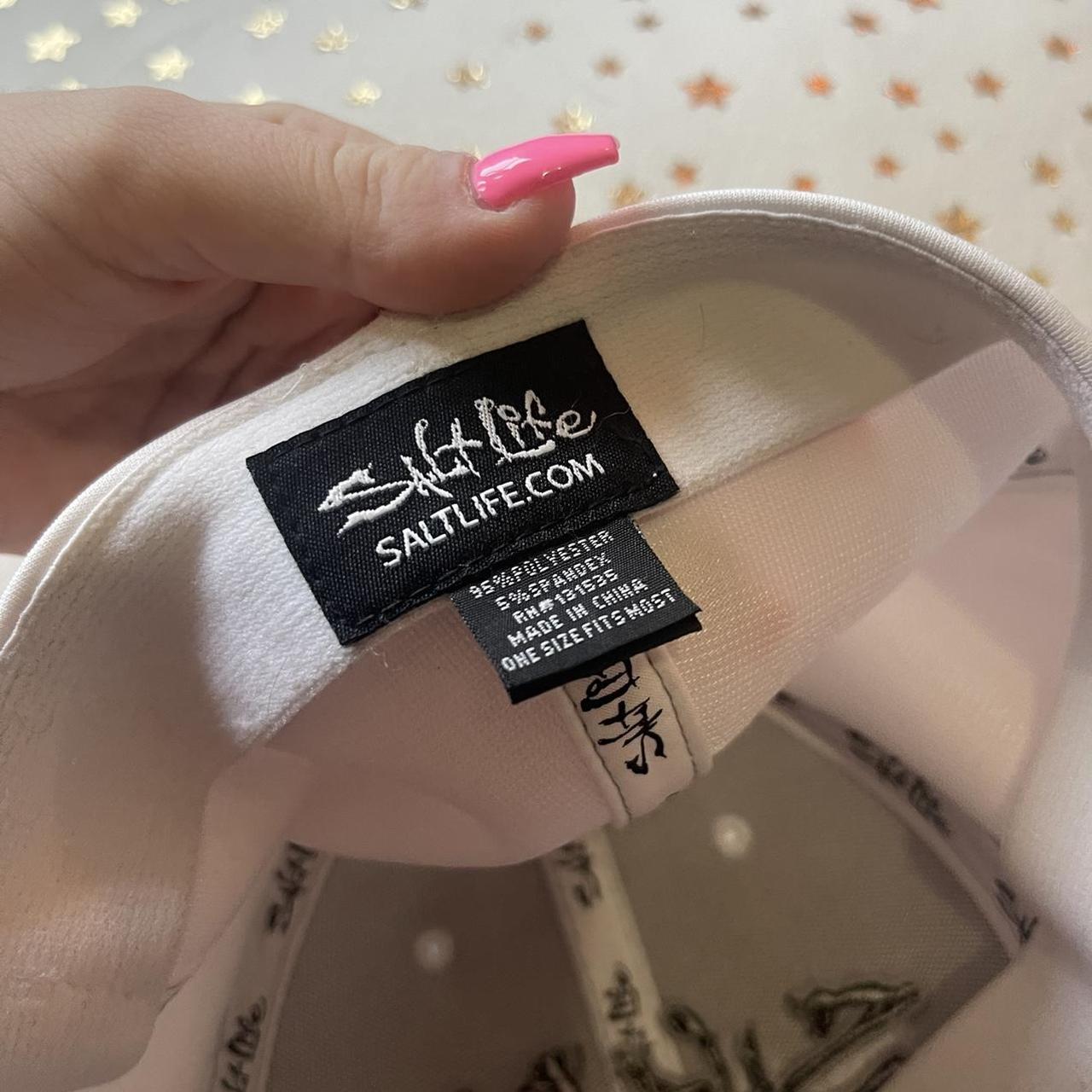 Salt Life Men's Black and White Hat | Depop