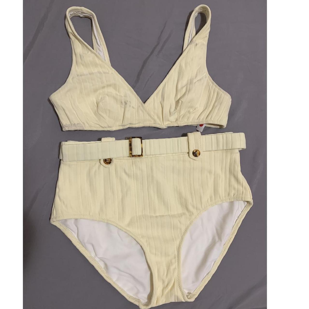 Solid & Striped Women's Cream and Yellow Bikinis-and-tankini-sets | Depop