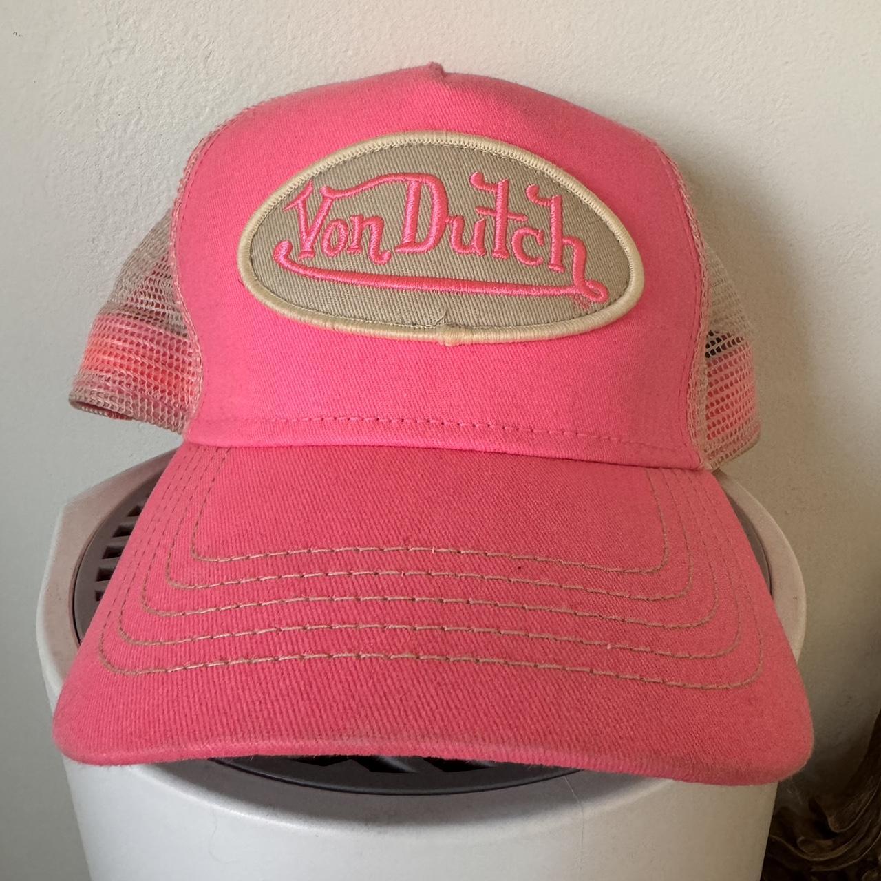 Von Dutch hot pink trucker hat - Depop