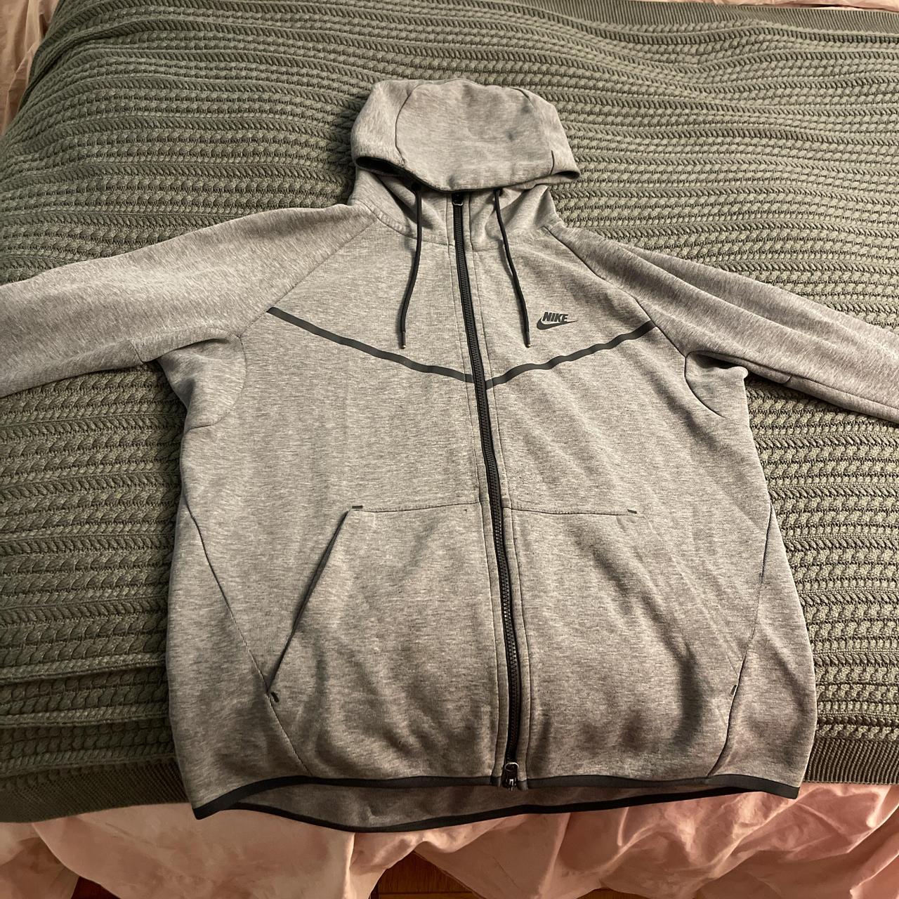Nike tech hoodie OG dark grey fleece Size large... - Depop