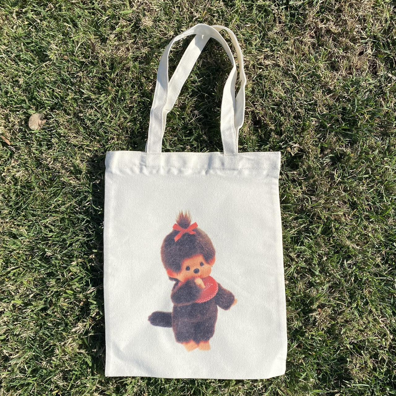 Monchhichi tote bag Size is 12x14 inches... - Depop