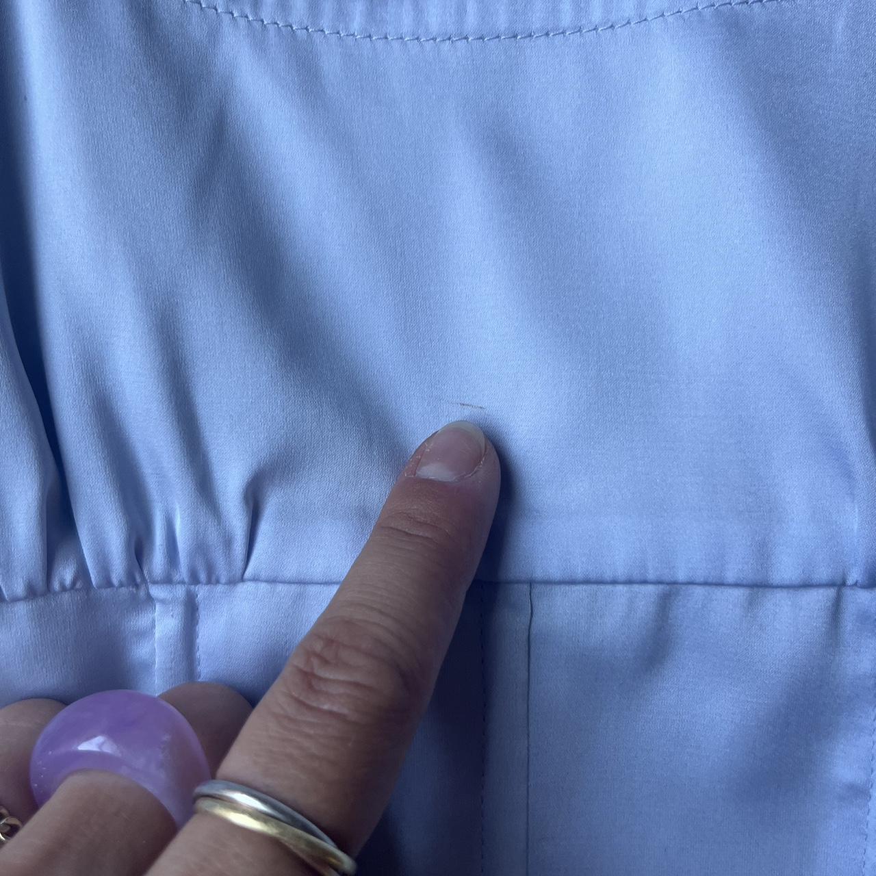 super down powder blue cap sleeve cropped milkmaid... - Depop