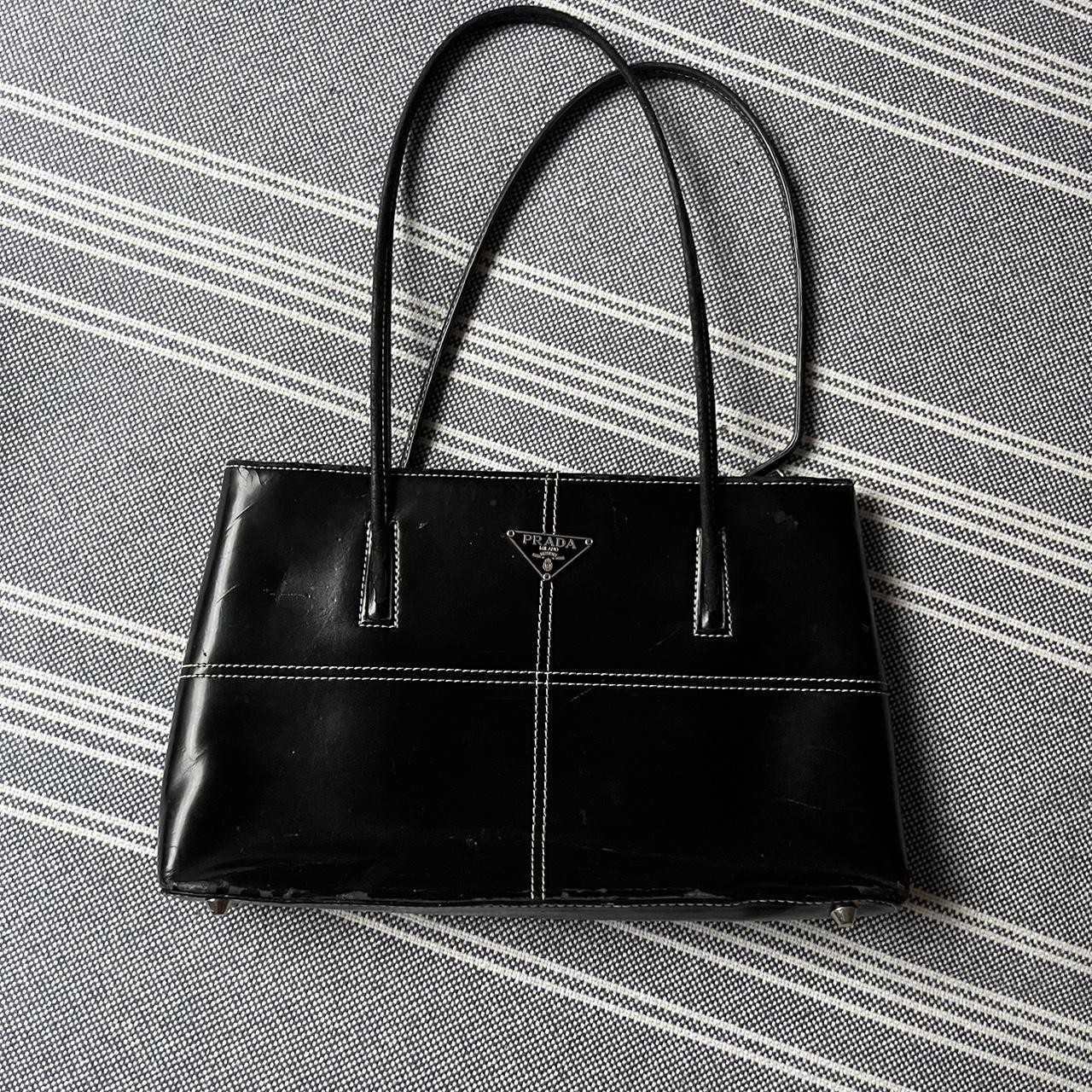 Repop Faux Black Leather Shoulder Bag Message Depop