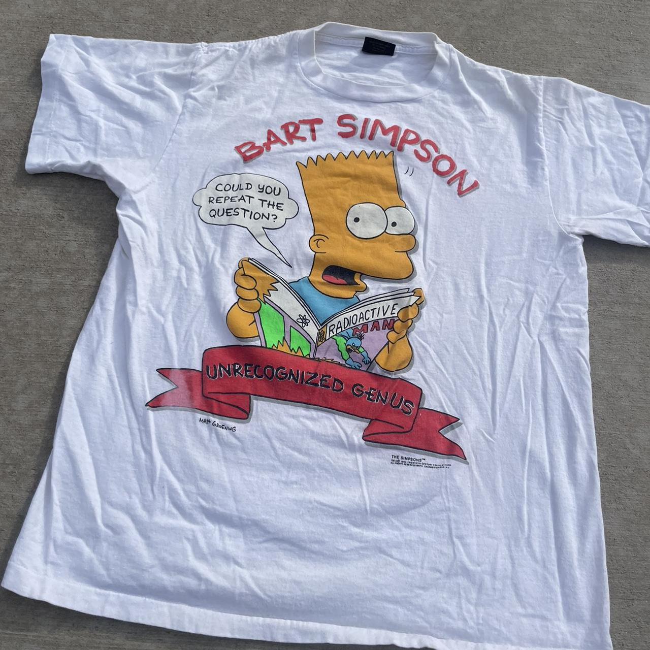 Vintage Bart Simpson Unrecognized Genius Tee Size... - Depop