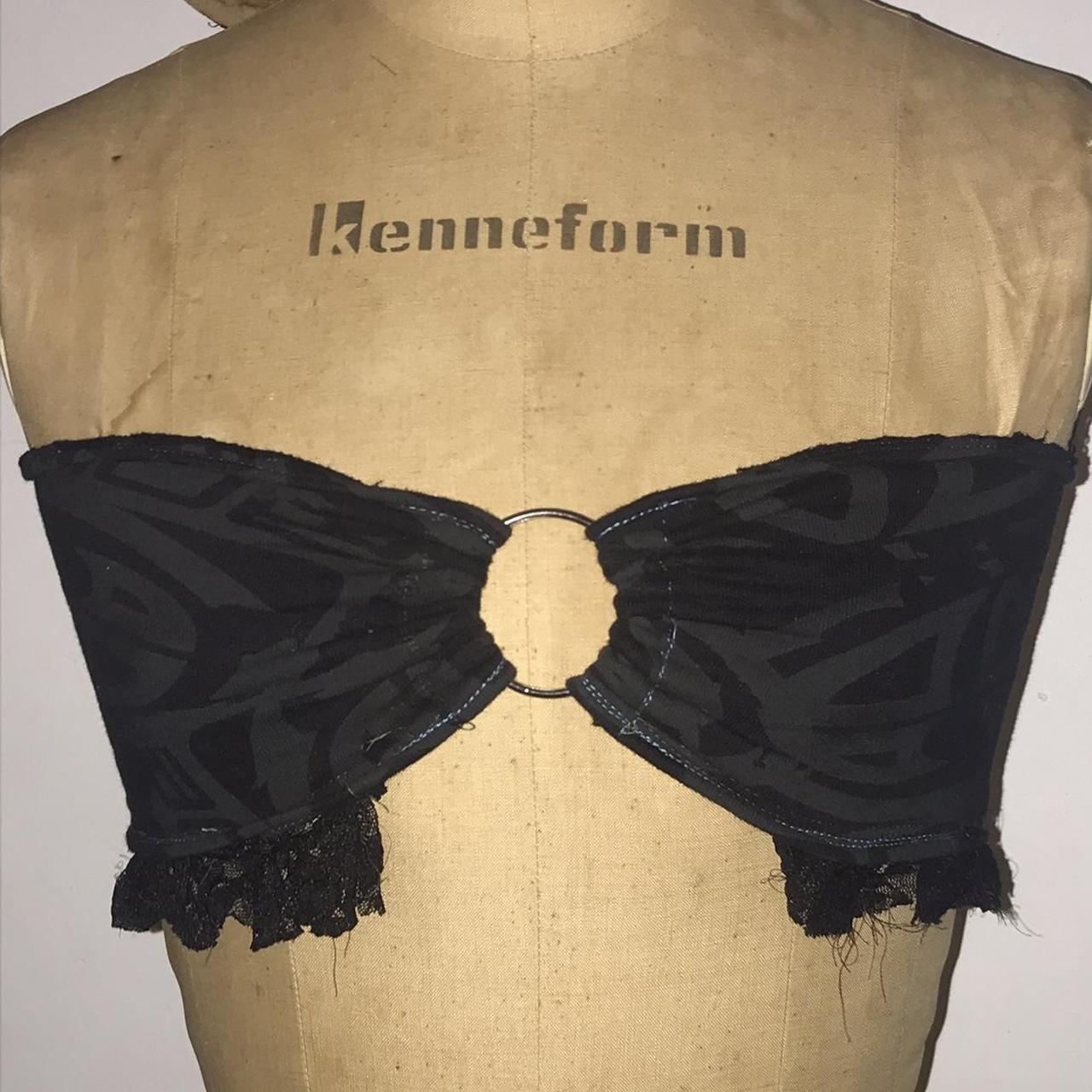 (REFLECTIVE) neon yellow rave tube top 👀graphic eye... - Depop