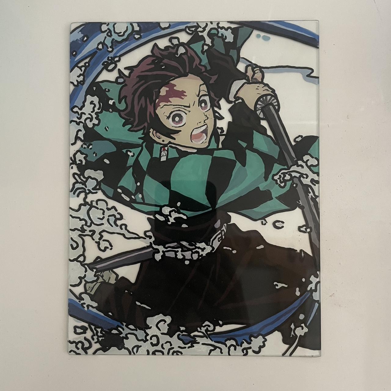 Demon Slayer Tanjiro anime glass painting 8x6 Since... - Depop