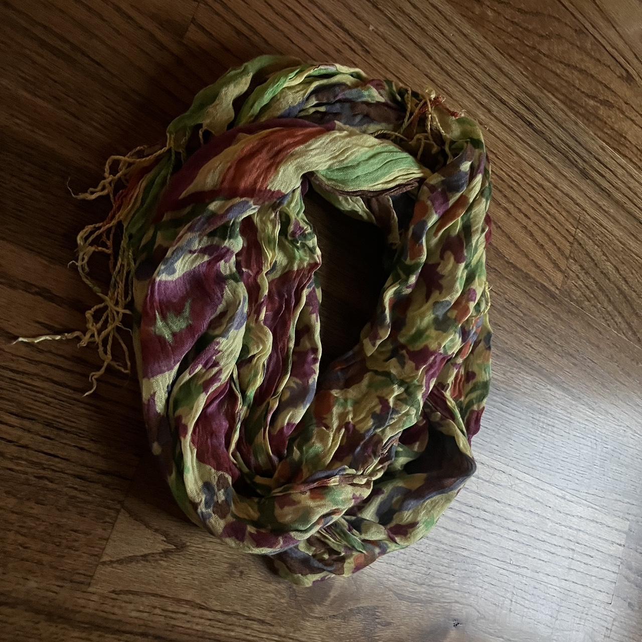 Multi color scarf -perfect for raves, going out,... - Depop