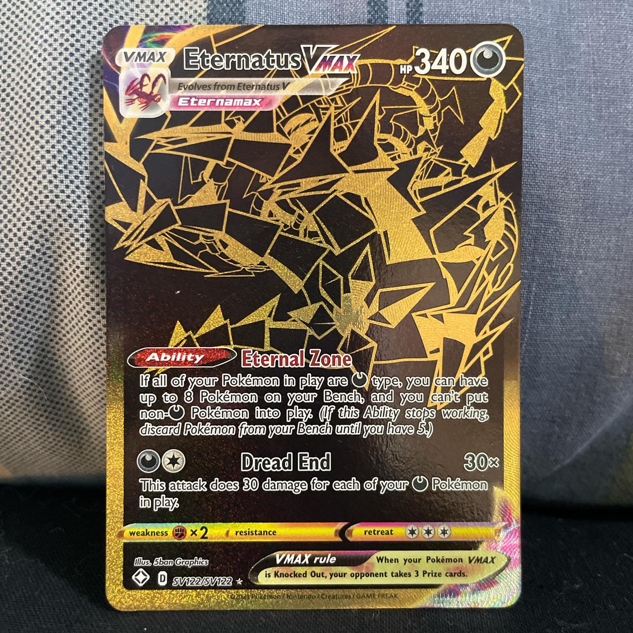 Gold Eternatus Vmax Card - SV122/SV122 Comes with a... - Depop