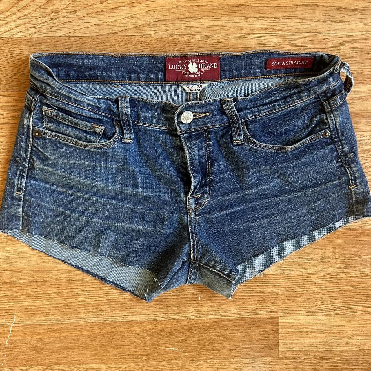Low rise super micro shorts Size 6 One small mark... | Depop