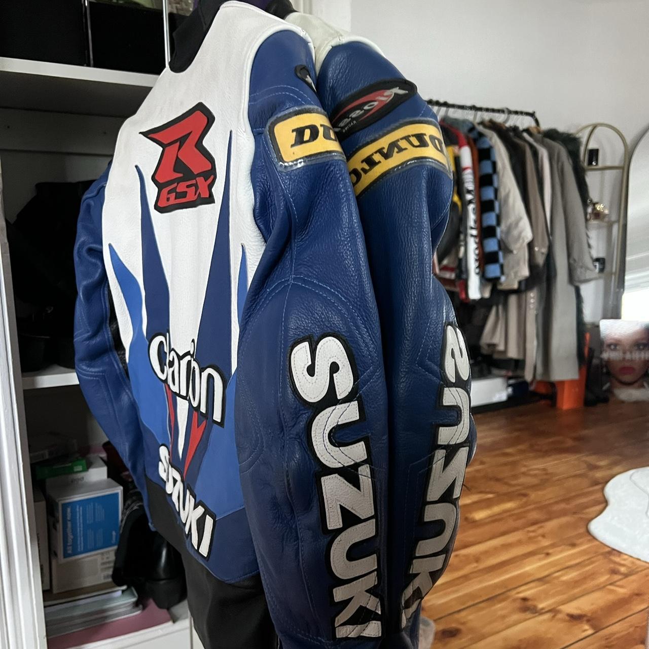 Real Leather heavyweight Suzuki racing jacket. No... - Depop