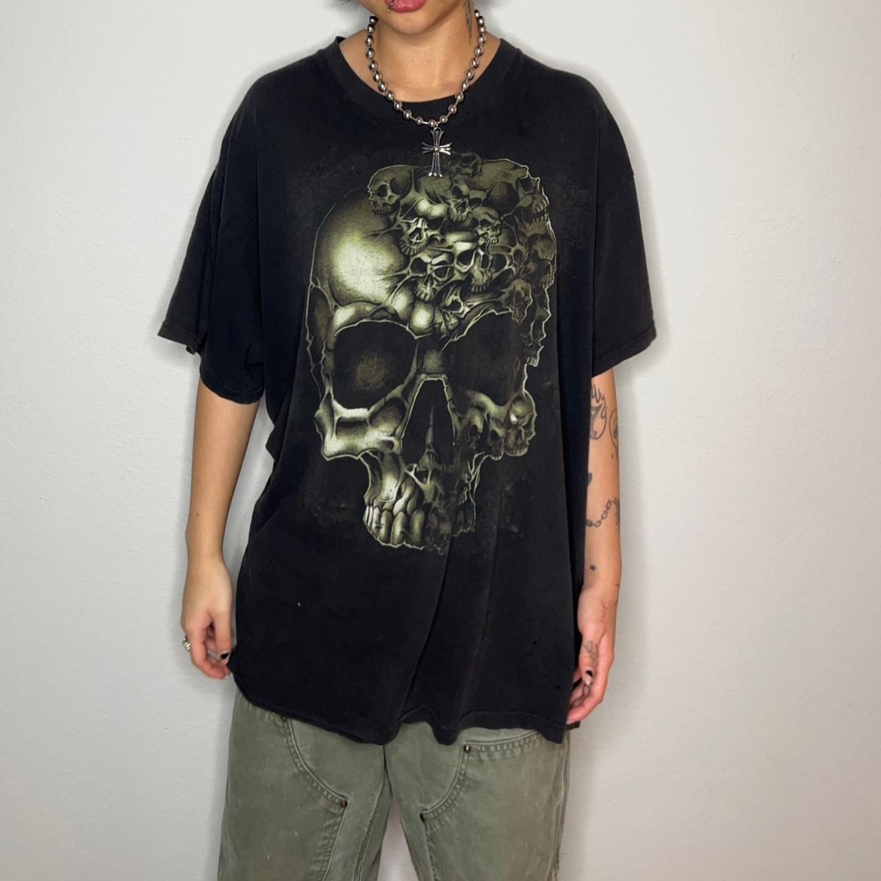 Al Vintage Skull Skeleton Shirt Adult XL Black Dead... - Depop