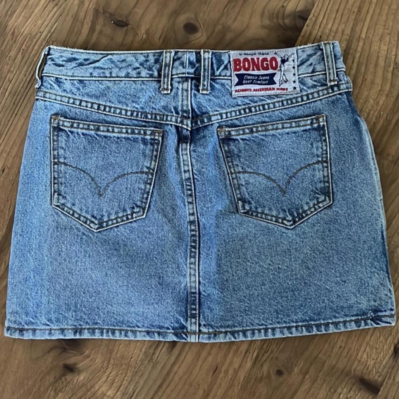 vintage bongo denim mini skirt perfect condition. no... - Depop