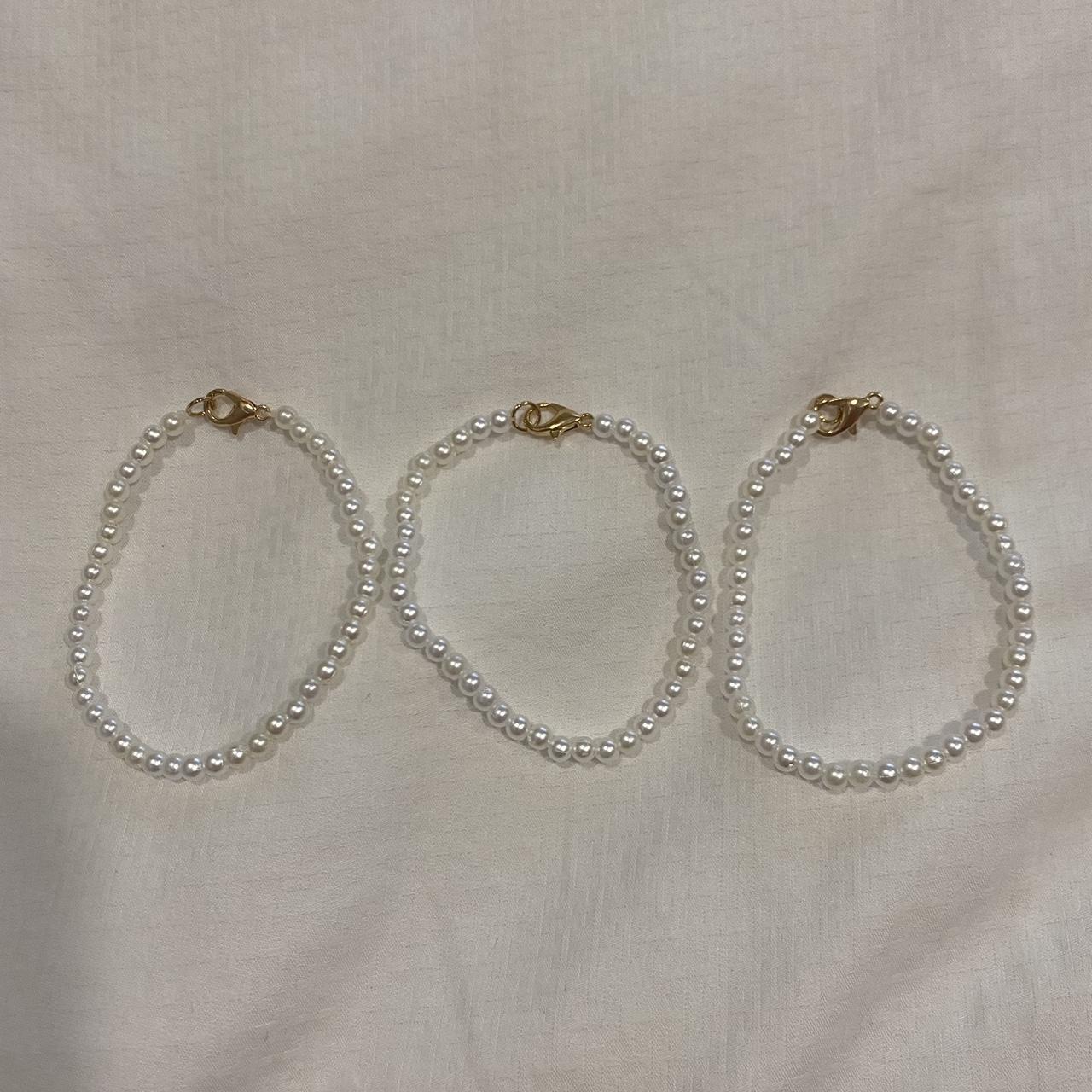 handmade fine pearl bracelets approx 7 inches but... - Depop