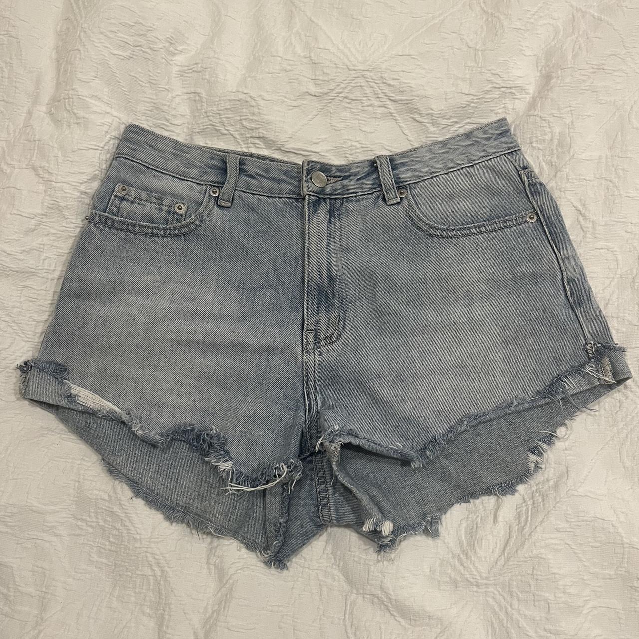 glassons distressed denim shorts size 10 in perfect... - Depop