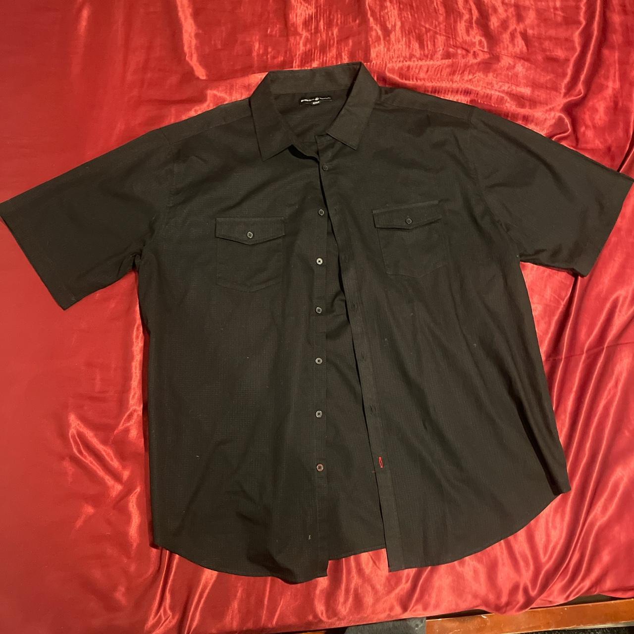 Black button-up shirt #workwear | Depop