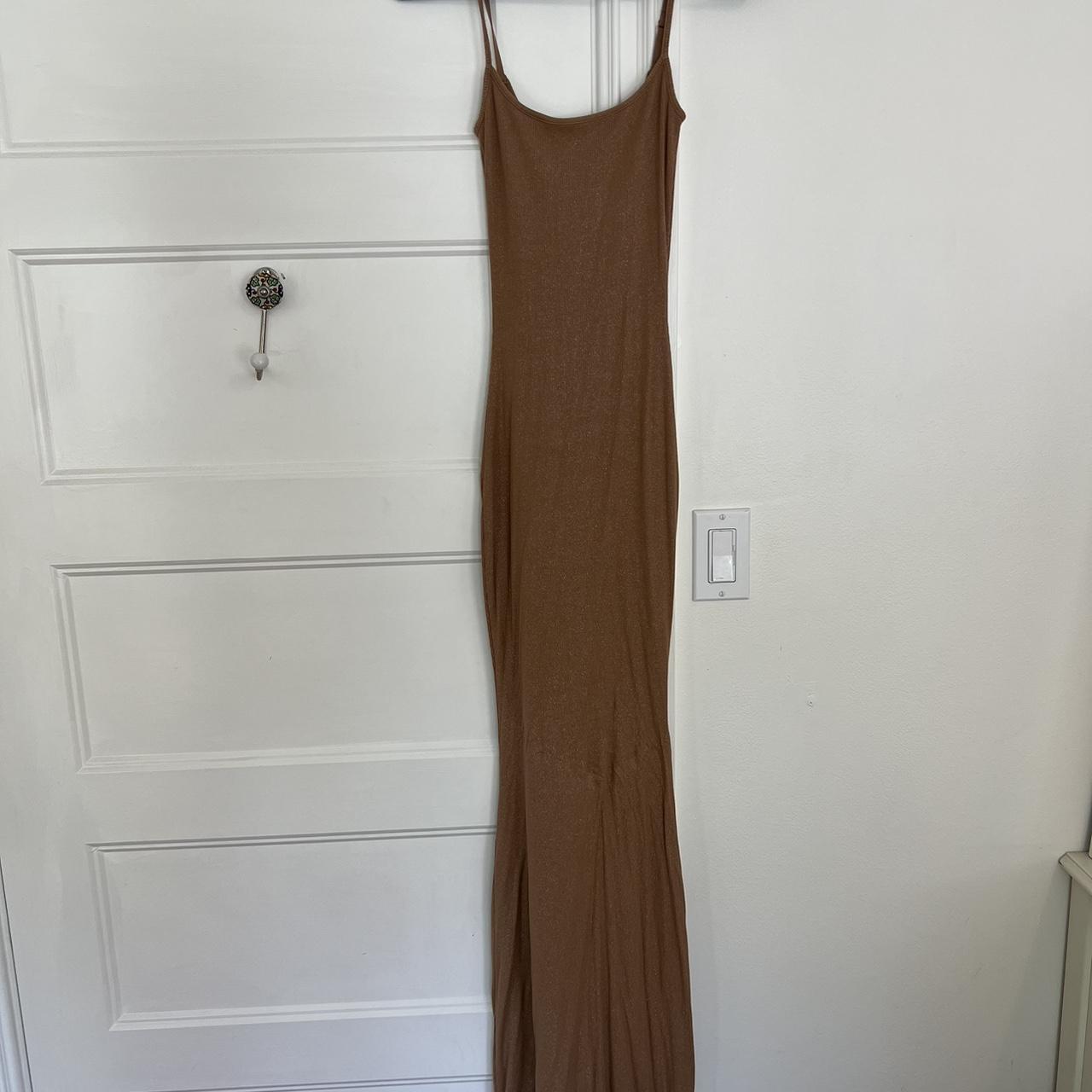 Skims brown shiny dress - Depop