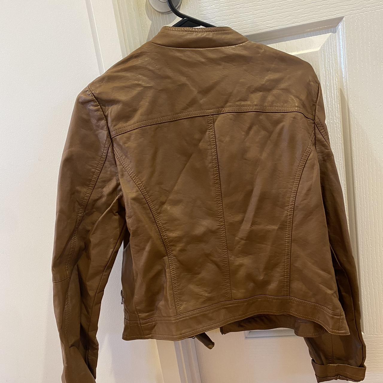 Brown faux leather jacket. Originally from Dotti.... | Depop