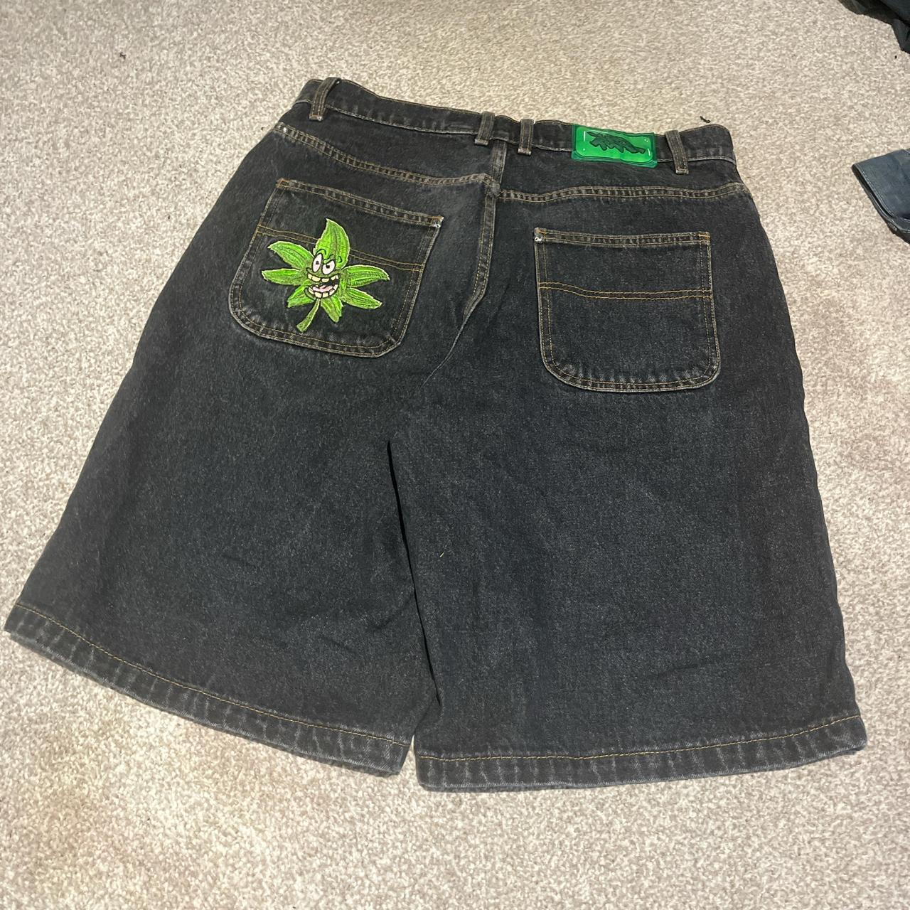baggy og poser skunked jorts 32 waist black... | Depop