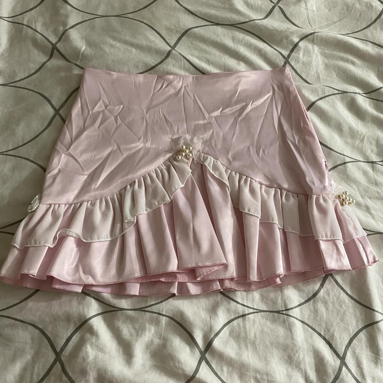 gorgeous sugar thrillz pink satin miniskirt🎀 new... - Depop