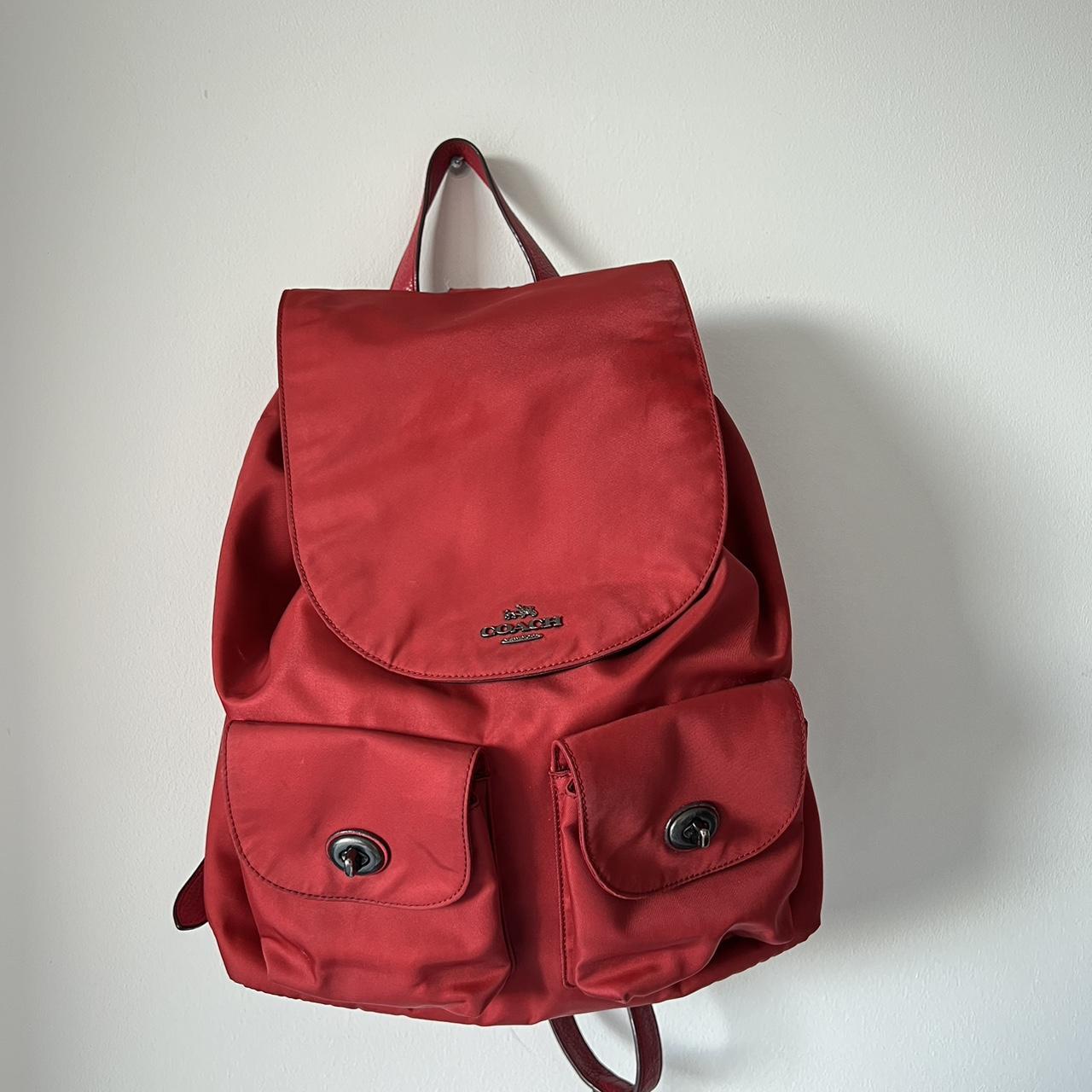 rare red coach canvas backpack - no... - Depop