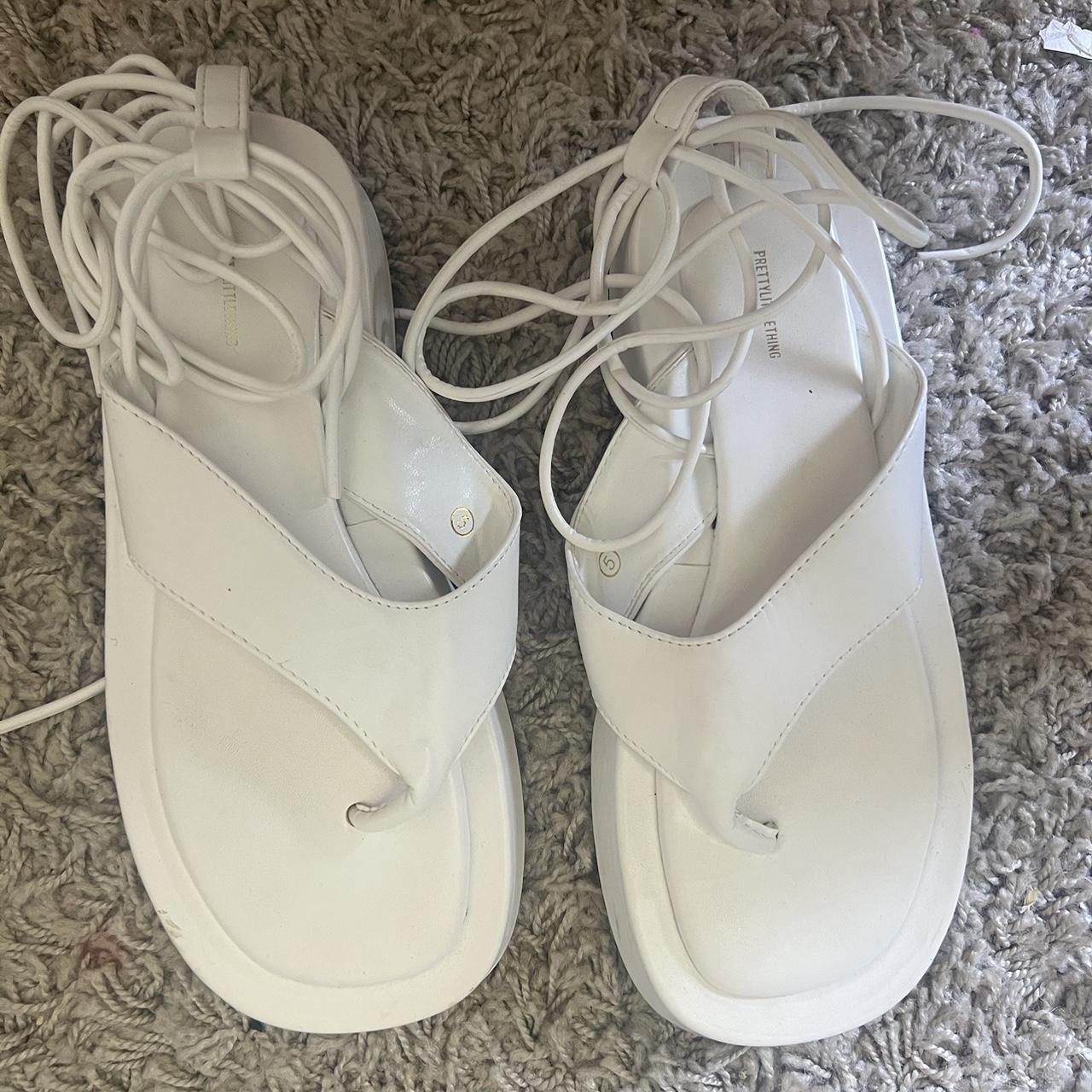 Plt sandals with leg ties, really cute and comfy for... - Depop