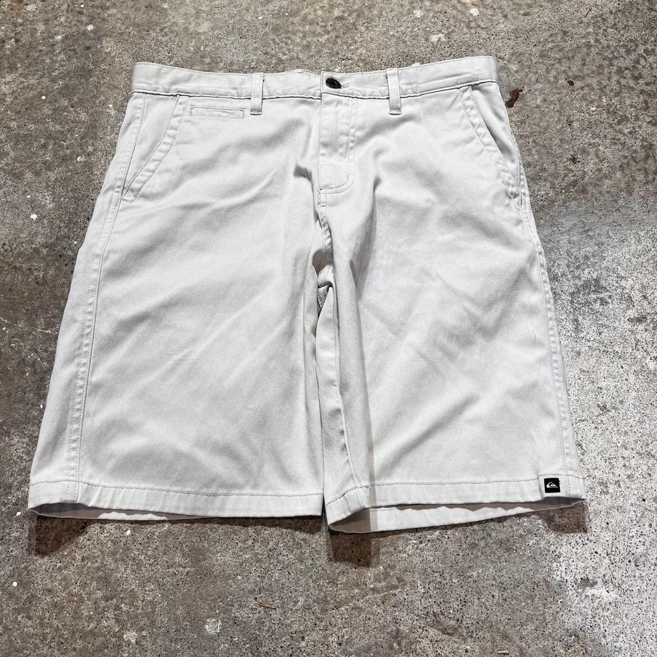 White/cream Quicksilver cargo jorts -size 32 -no... | Depop