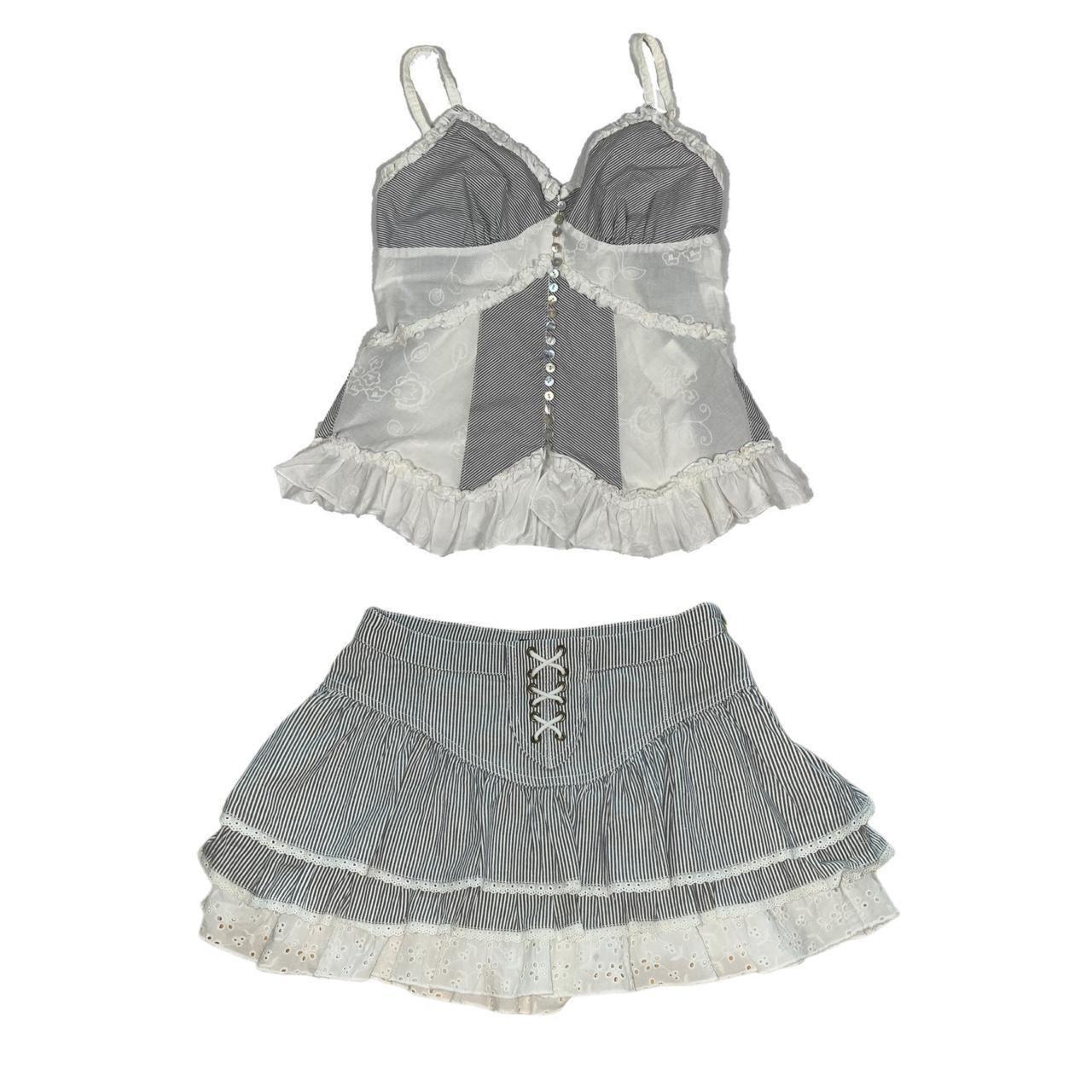 Mori Kei Milkmaid Top And Mini Skirt Co Ord Twin Set Depop