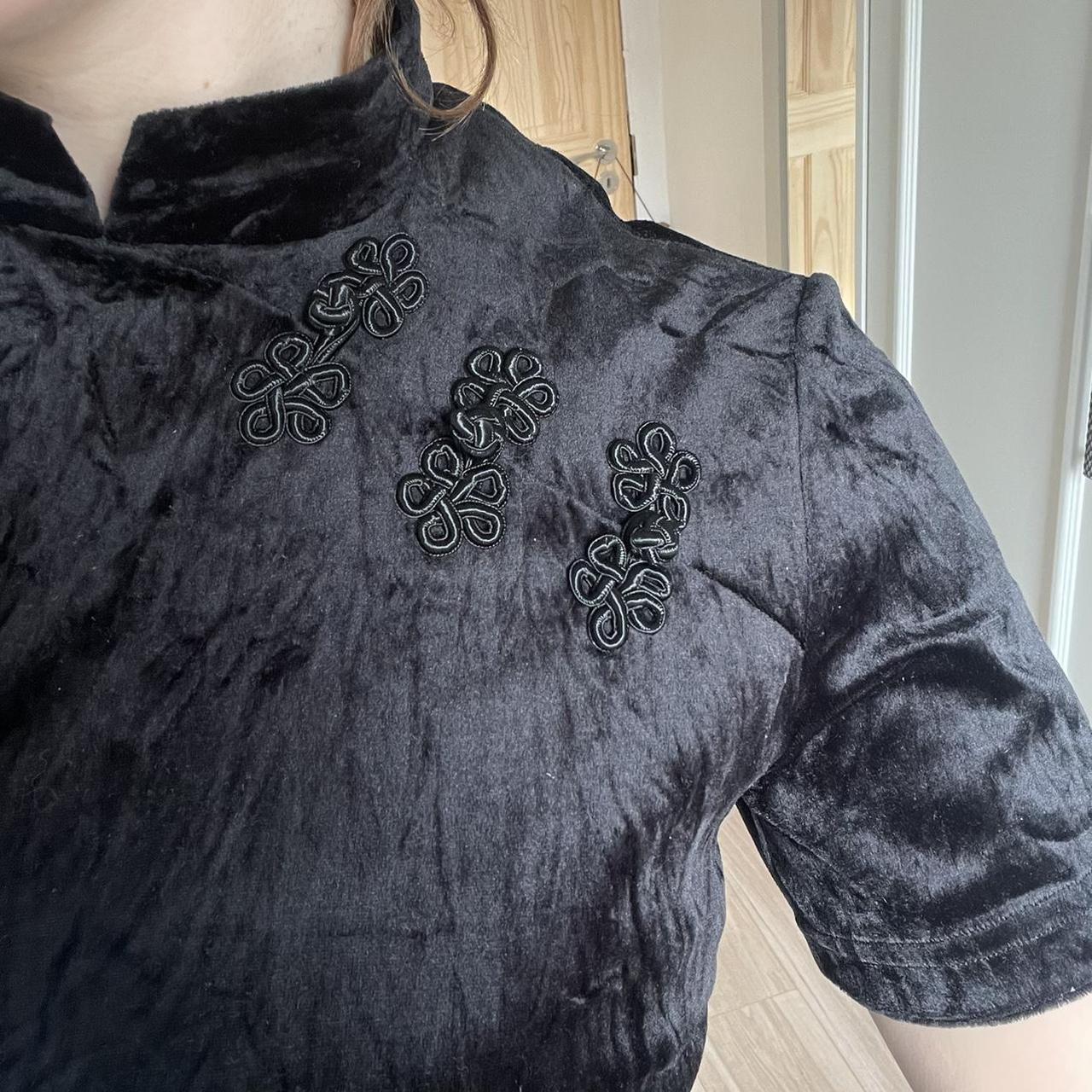 Gorgeous black vintage qipao dress. 🥀 Velvet... - Depop